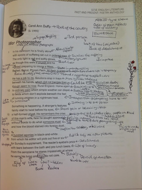 Mr Webb's online classroom: War Photographer annotations