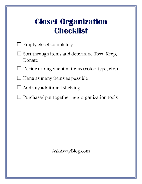 Ask Away Blog: Simple Tips for Organizing Your Closet + A Free ...