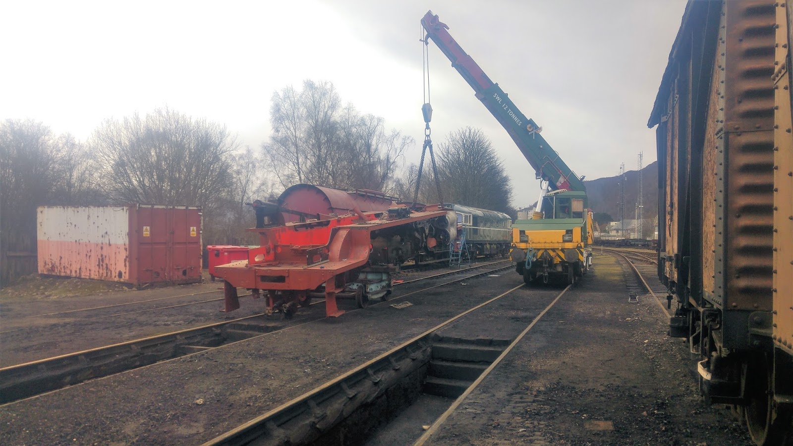 5025 The oldest surviving LMS Black 5: front bogie fitted.