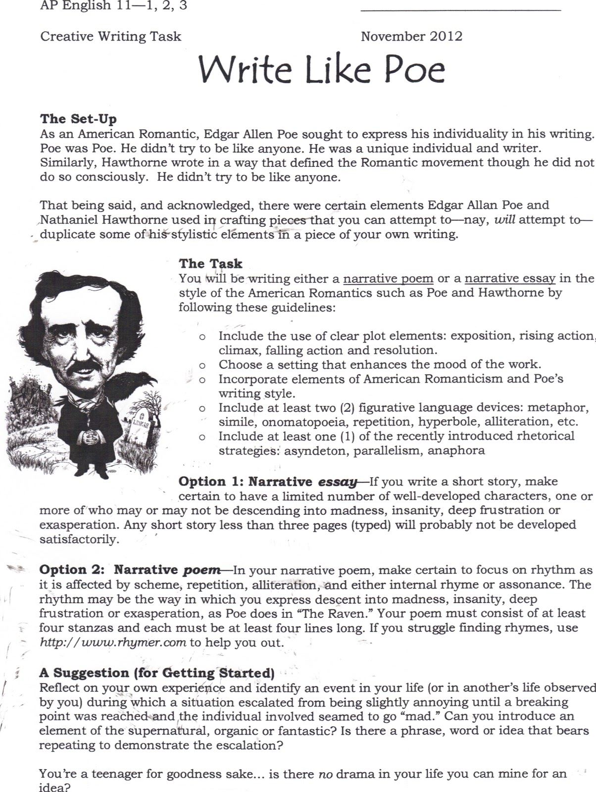 Iron Jean-Paul: Can High School Students "Write Like Poe"?
