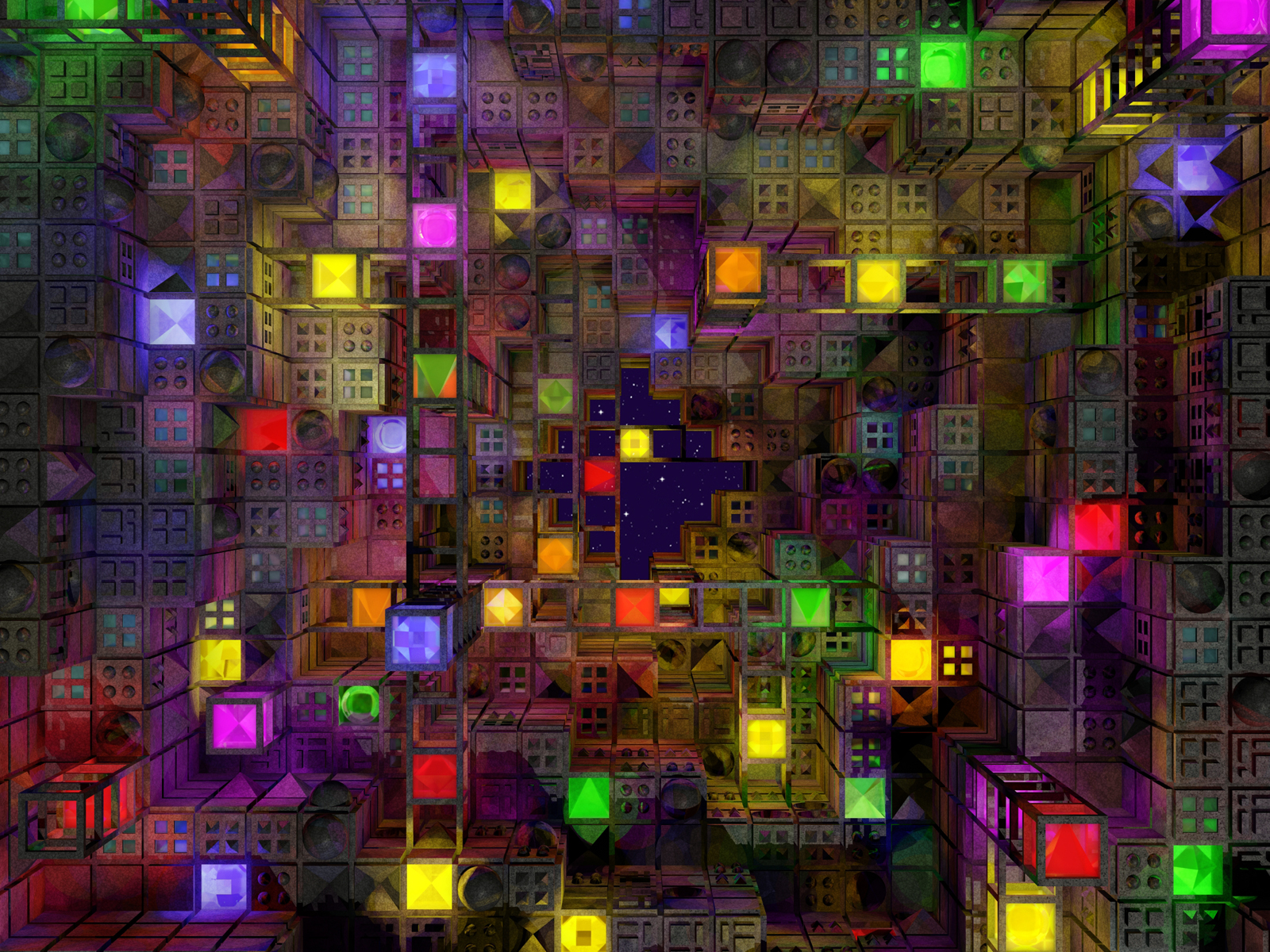 Fondo de Pantalla Tetris futurista | Wallpapers Megas