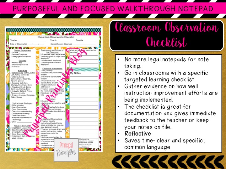 How to Use Classroom Observations Effectively: Notepad - Stephanie ...