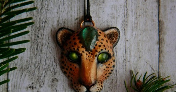 Spirit Animal Polymer Clay Pendants with Gemstones by YunoCrafts / The ...