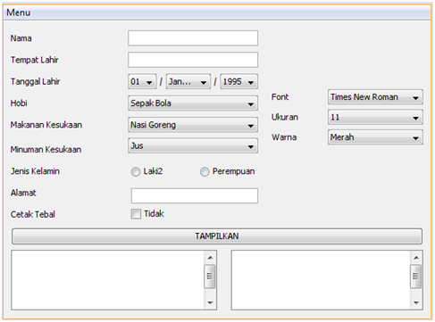 Membuat Form Biodata Pada Netbeans | Jazuly