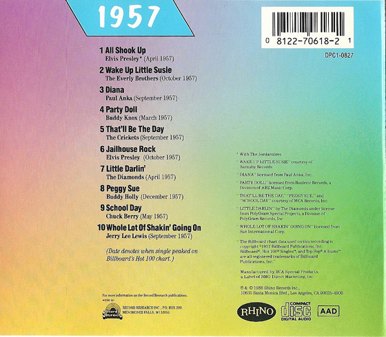 ENTRE MUSICA: BILLBOARD - Top Rock'n'Roll Hits 1957