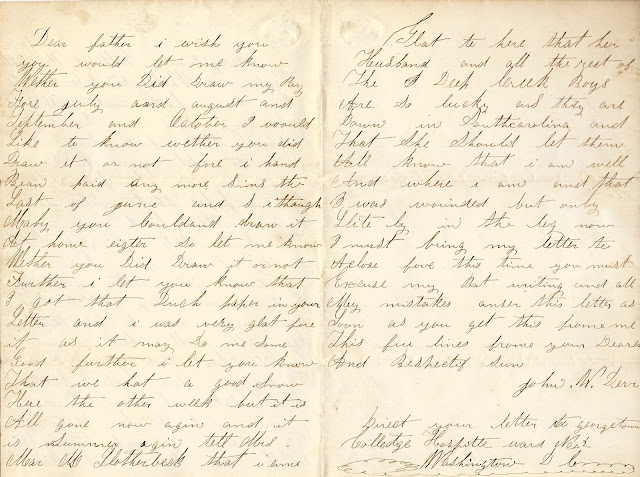 Civil War Letters of John W. Derr: Letter #27 -- Georgetown College ...