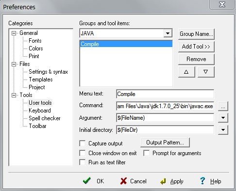 How To Install ?: How to configure Editplus to create, compile, run Java program