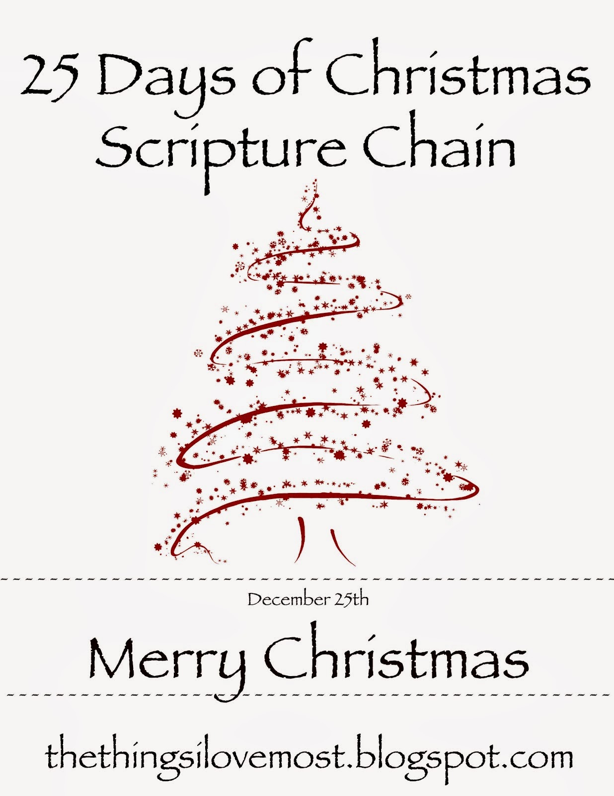 CONTROLLING Craziness: Scripture Chain Countdow to Christmas