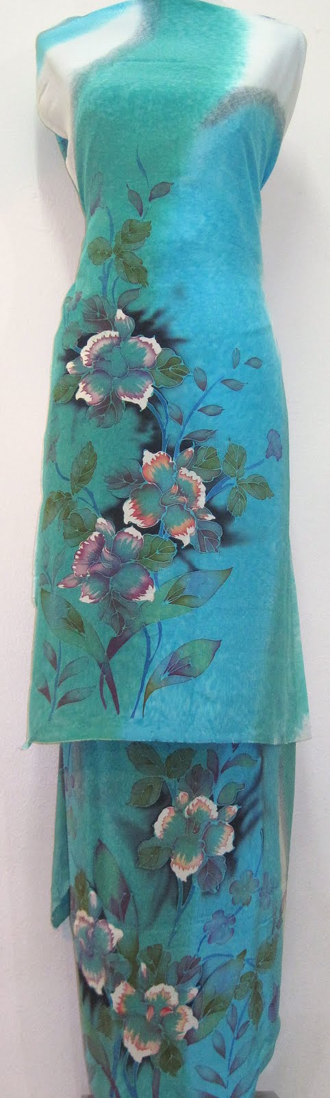 Batik Sutera Crepe 2 Tone | Silky Batik Sutera Terengganu