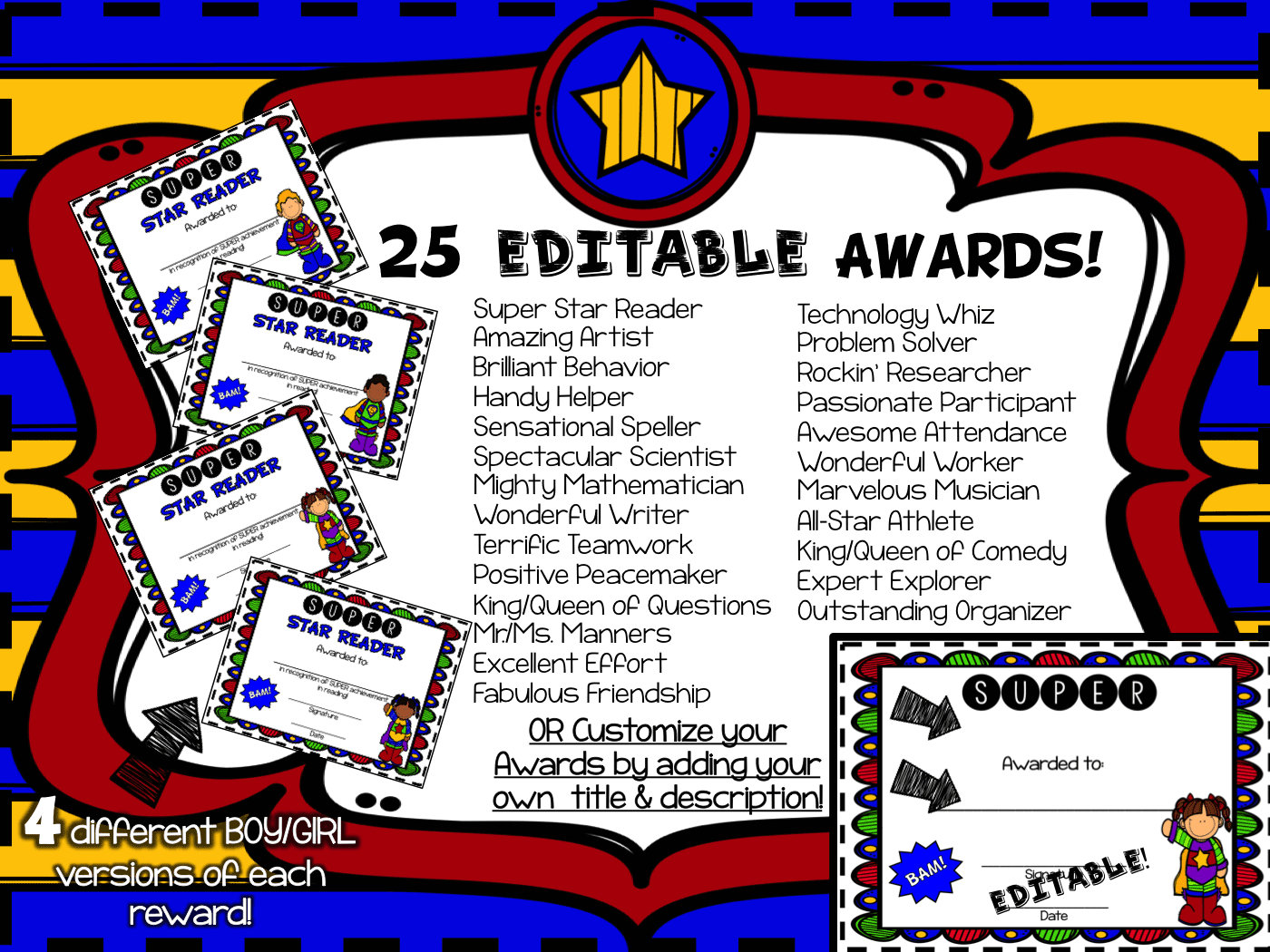 Mrs. MeGown's Second Grade Safari: End of Year Awards- SUPERHERO style!