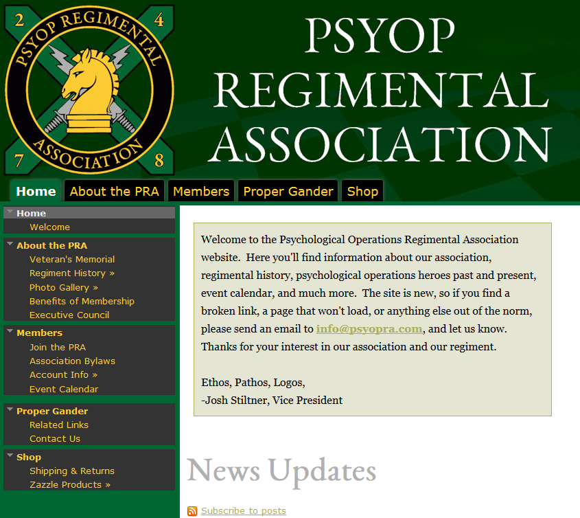 PSYOP Regimental Blog: Support Your PSYOP Regimental Association