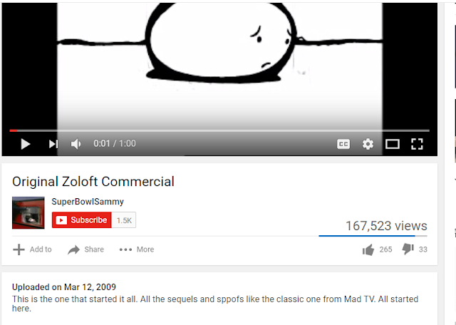 The Mindless Freaks: Old comment I left on a Zoloft Commercial video ...