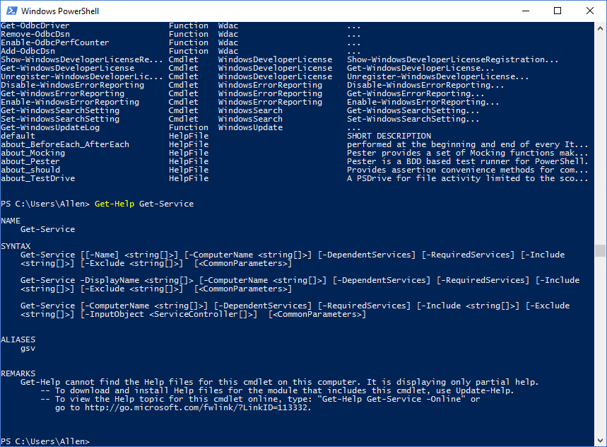 Free Tech Answers: Getting Help on a Powershell Command:Get-Help