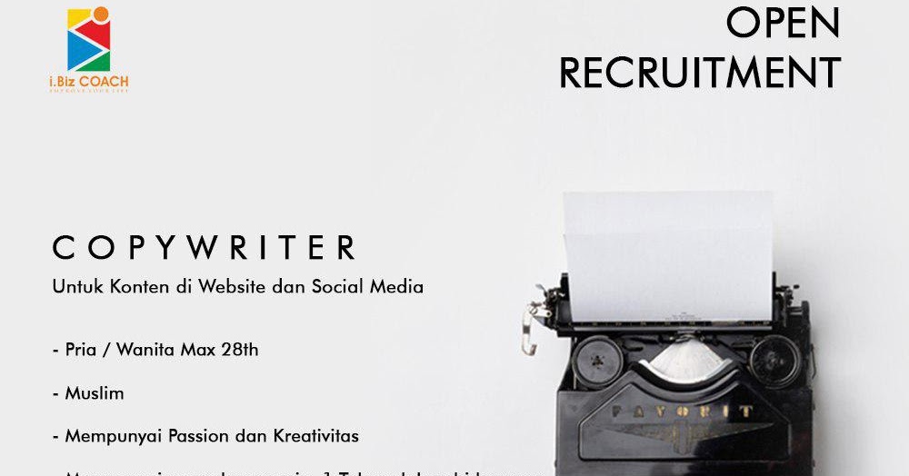 Lowongan Kerja Copywriter di Indonesia Business Coaching - Surakarta ...