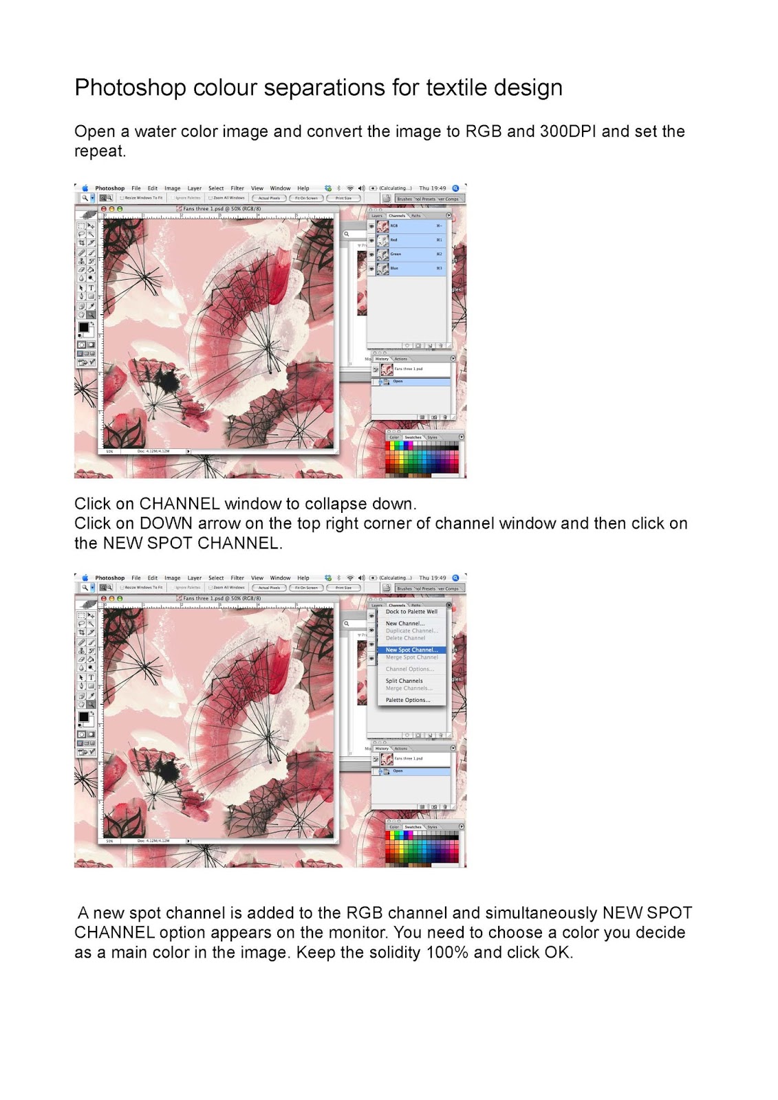 Enchanted Textile Design: Photoshop colour separations for textile design