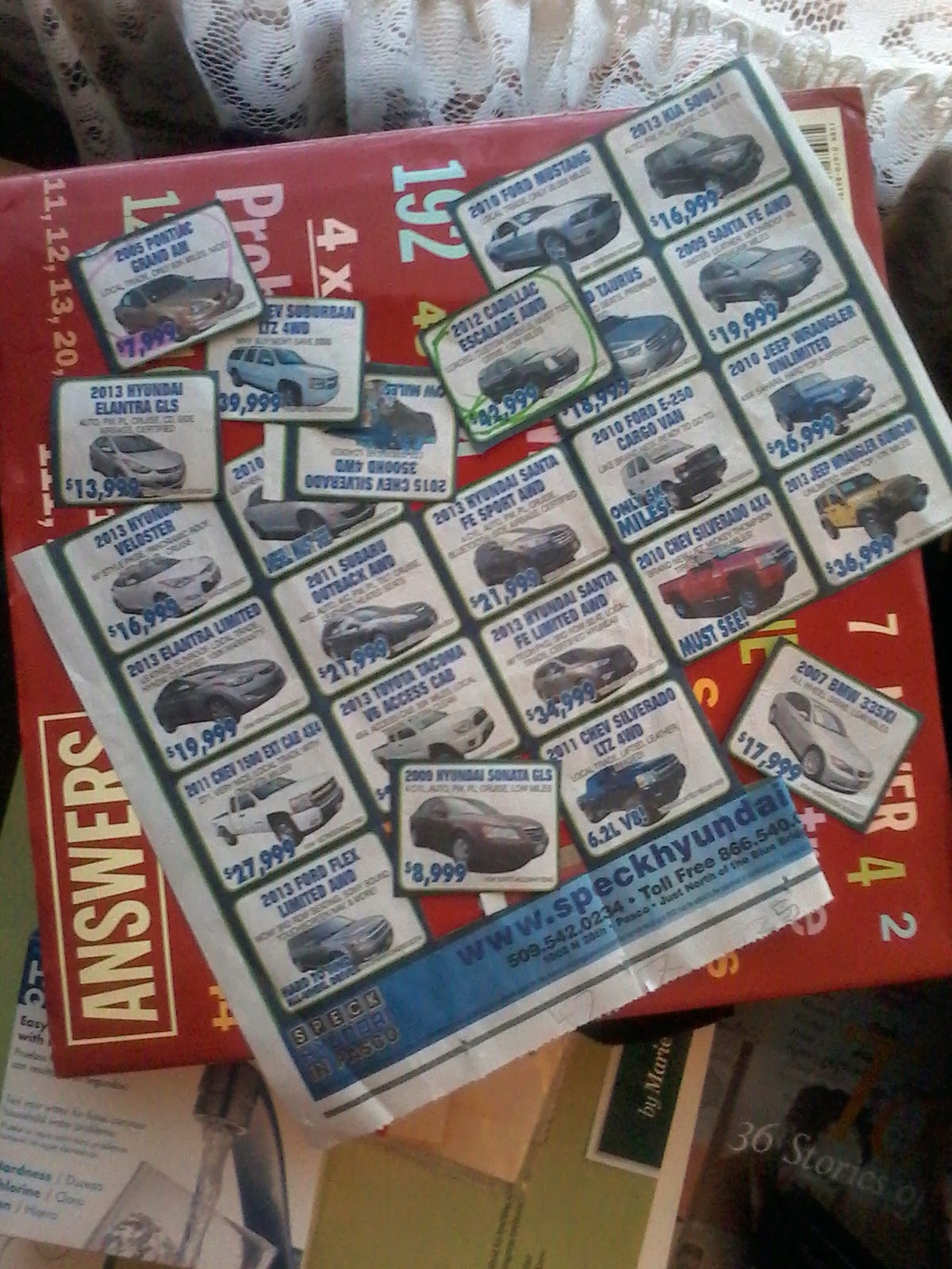 Three J's Learning: Math from trash (advertisements)