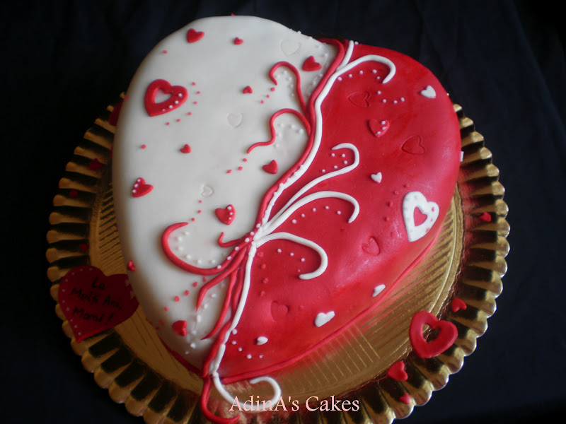 AdinA's Cakes -Torturi magice in Galati: TORT INIMA ANIVERSAR