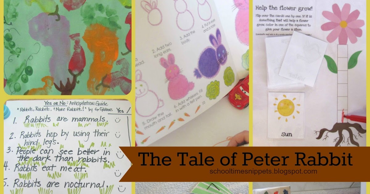 Five In A Row Activities: The Tale of Peter Rabbit | School Time Snippets