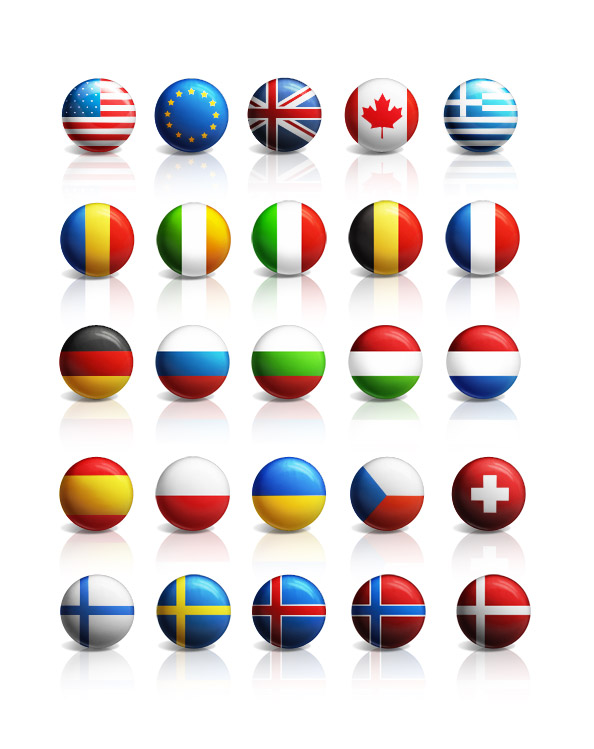 25 World Flags (Language Buttons) PSD Source - High Resolation ~ PSD ...