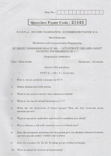 Ec2202 Data Structures And Object Oriented Programming In C Nov Dec