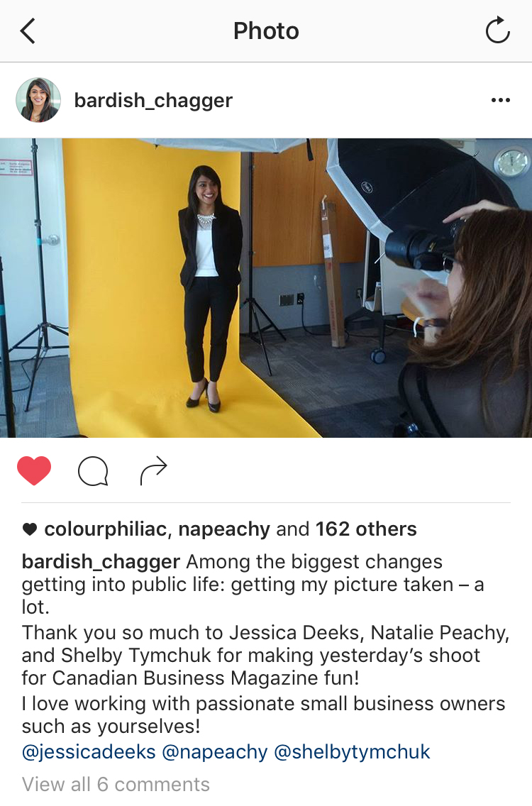 Minister Bardish Chagger for Canadian Business