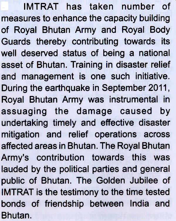 Forces in Philately: Indian Military Training Team in Bhutan (IMTRAT ...