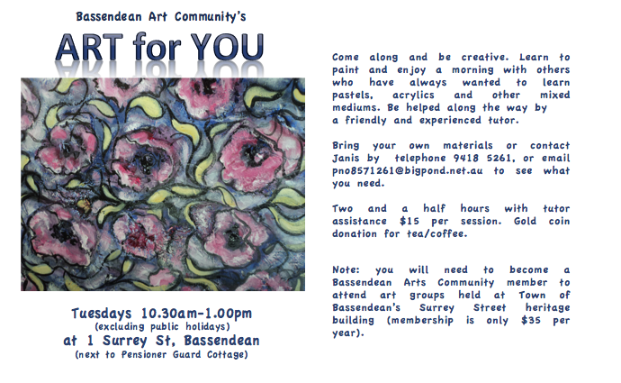 Fibrant Community Arts: Bassendean Art Community's Art Groups 2013