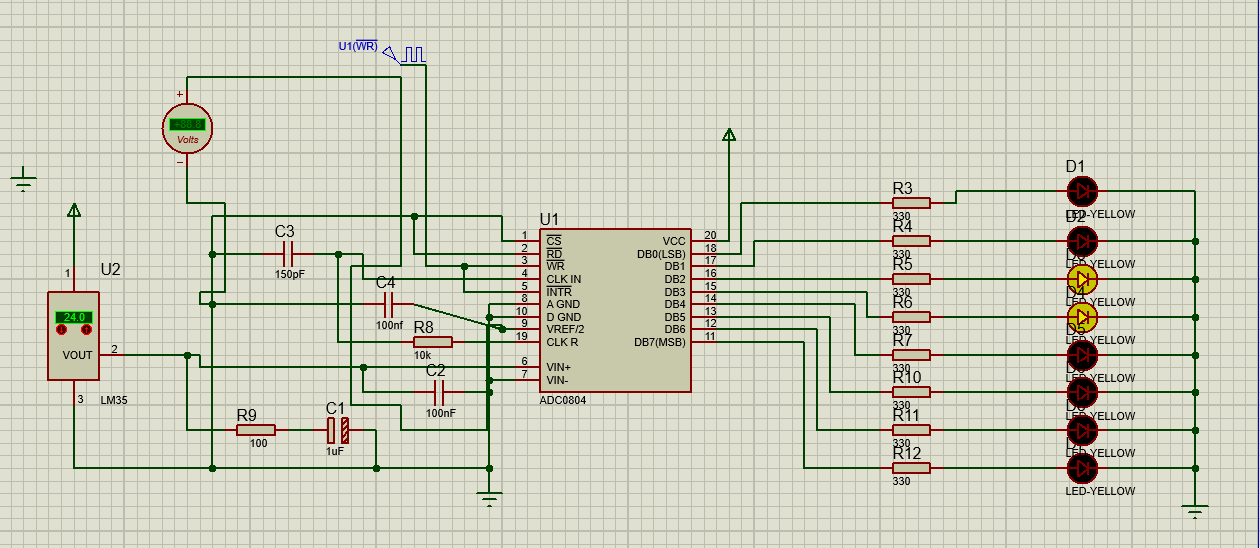 Sensor de Temperatura Lm35 con ADC0804