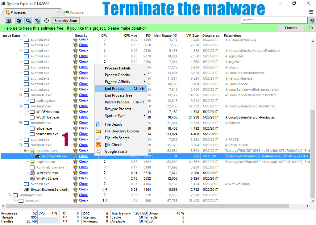 WinXPert Reload: Malware Removal 101: Worm (Files.bat)