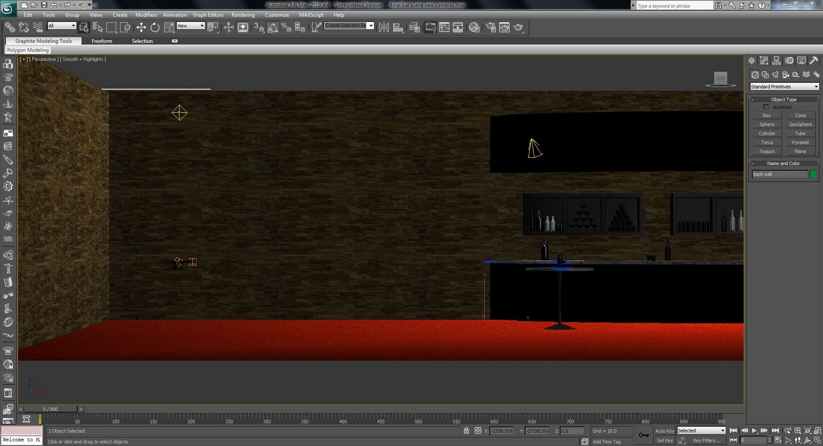 3D Modelling and Animation: Animating the bar scene