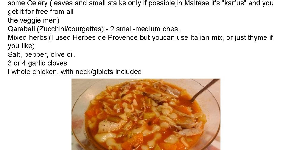 Chicken broth (brodu tat-tigiega)