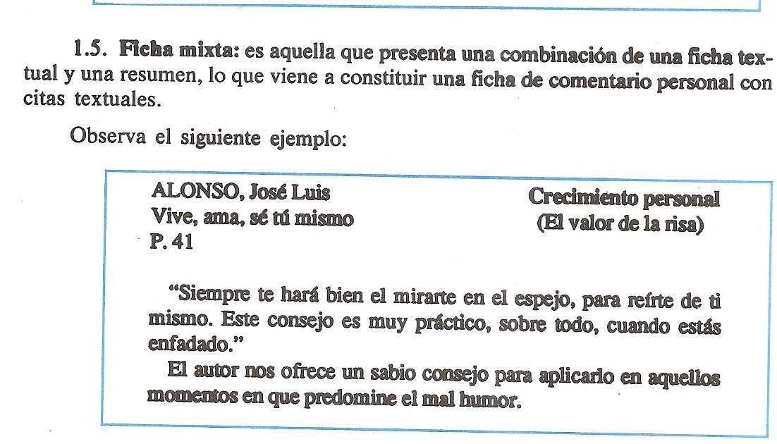 E.B. EL INGENIO - 1ER AÑO: Ejemplo de ficha resumen y ficha mixta