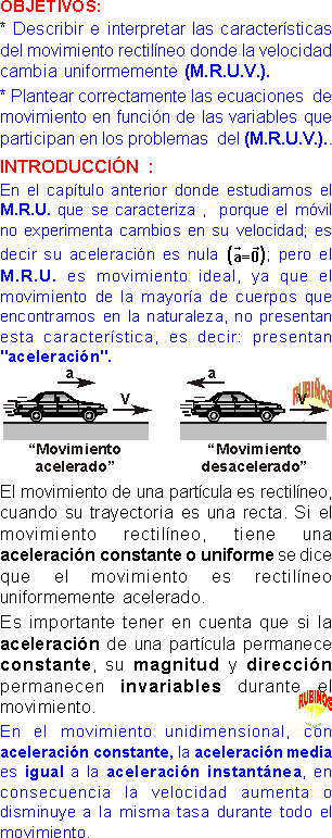 MOVIMIENTO RECTILÍNEO UNIFORMEMENTE VARIADO FÓRMULAS EJERCICIOS RESUELTOS