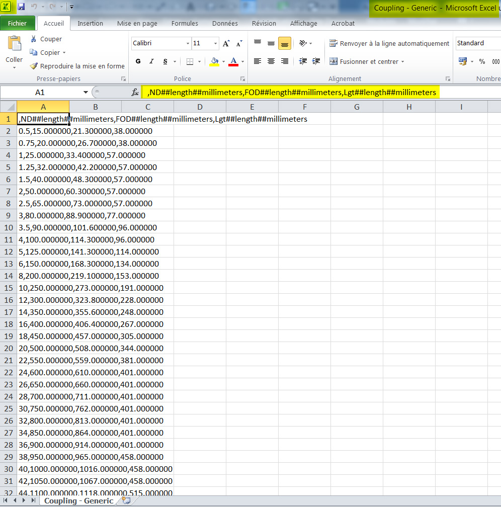 Revit-Mémo: Revit MEP_Les tables de consultation_Fichiers CSV
