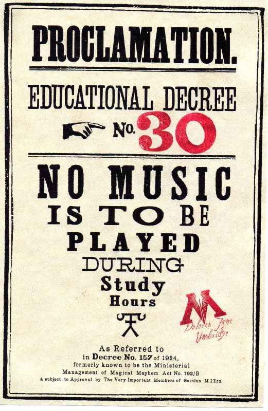 Collection et Créations Harry Potter: Modèles à Imprimer - Proclamations