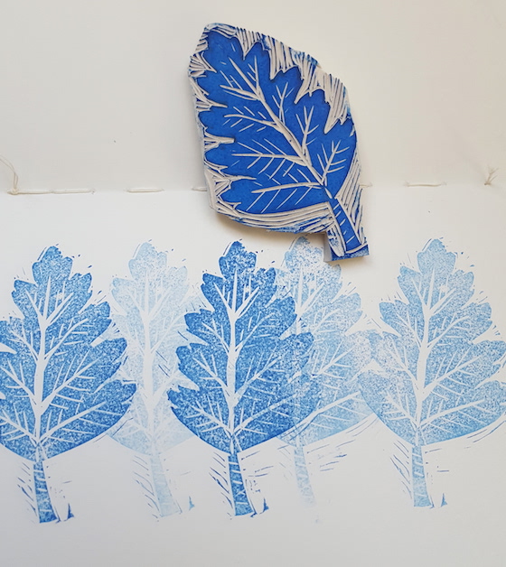 Vicki Smith Art: Printing Blocks: A Flower and a Leaf