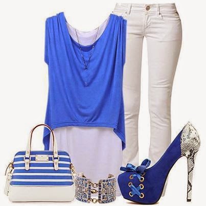 Pretty blue and white combination outfits | Unveiled Fashion
