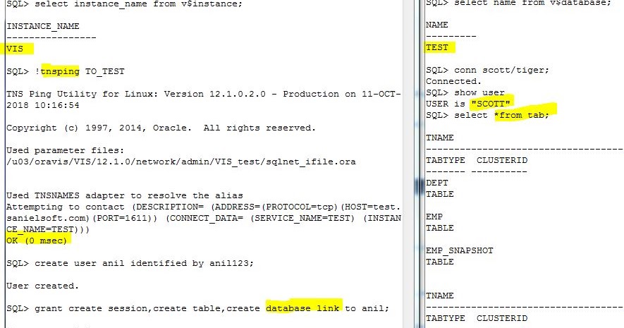 Anil Bandi's ORACLE DBA : DATABASE LINKS