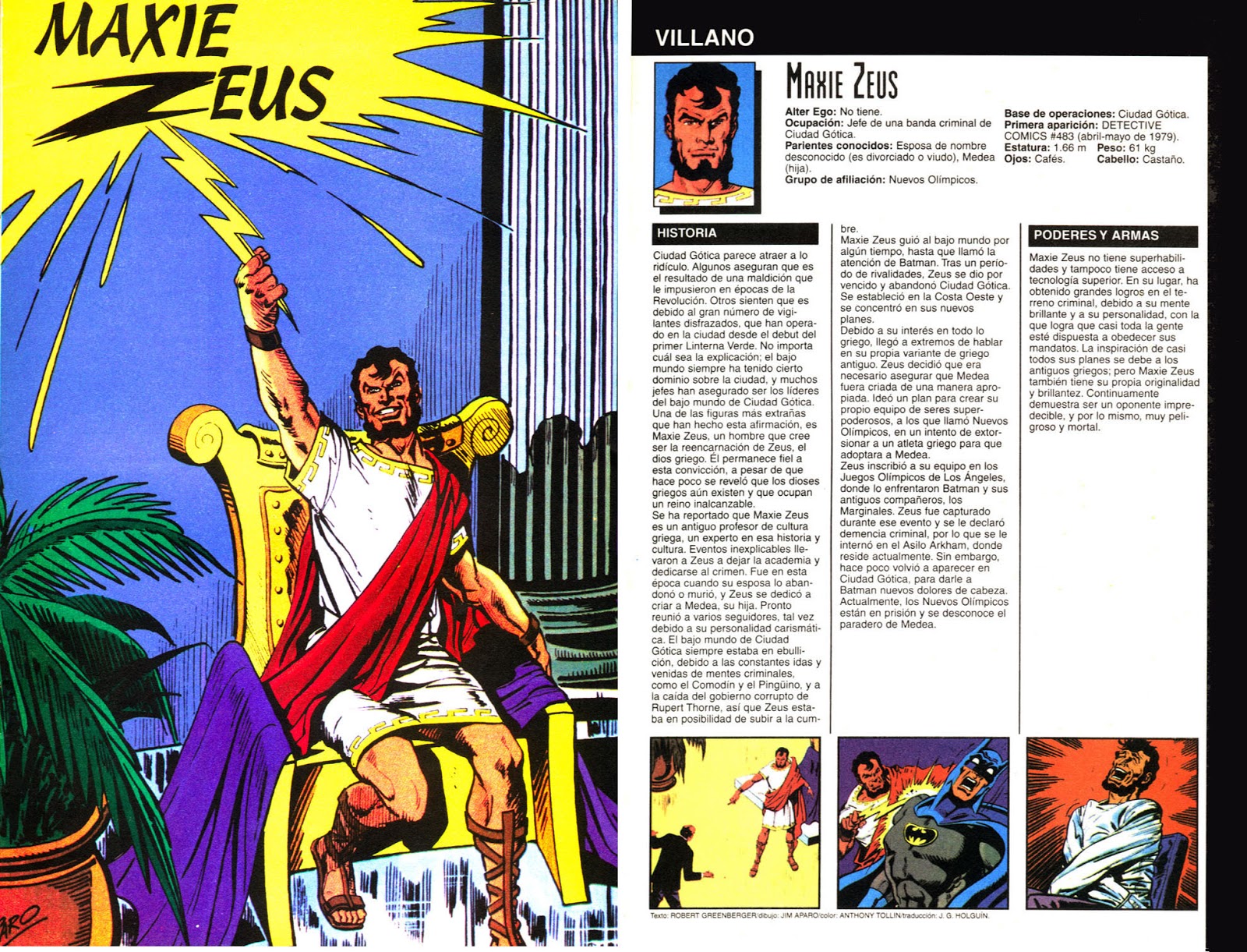 Fichas de Superheroes Marvel y DC: Maxi Zeus