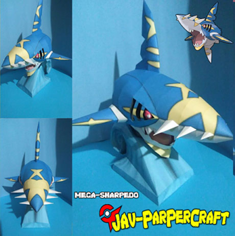 Pokemon: Mega Sharpedo Papercraft | Paperized Crafts