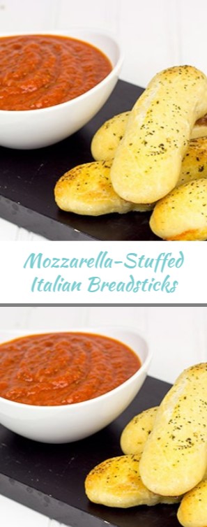 Mozzarella-Stuffed Italian Breadsticks - Selfia Kitchen
