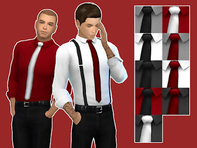 Mod The Sims - [SOLVED]WCIF Shirt with Tie and Suspenders for Males by ...