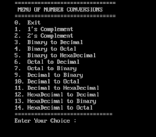 Program of Number Conversions from Binary, Octal, HexaDecimal, Decimal ...