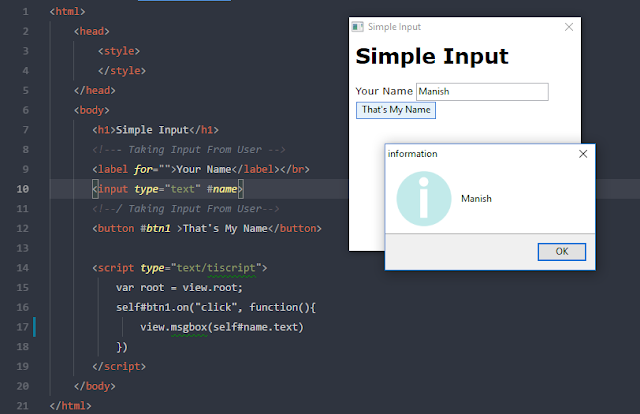 First Program With TIScript and Sciter Sdk