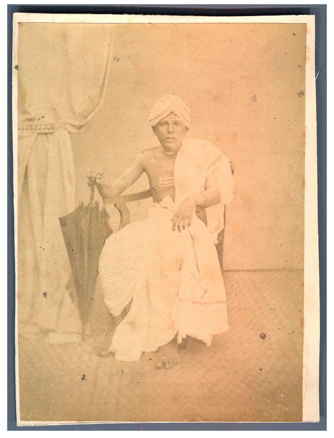 Indian Malabar Man Vintage Photograph - c1880's - Old Indian Photos
