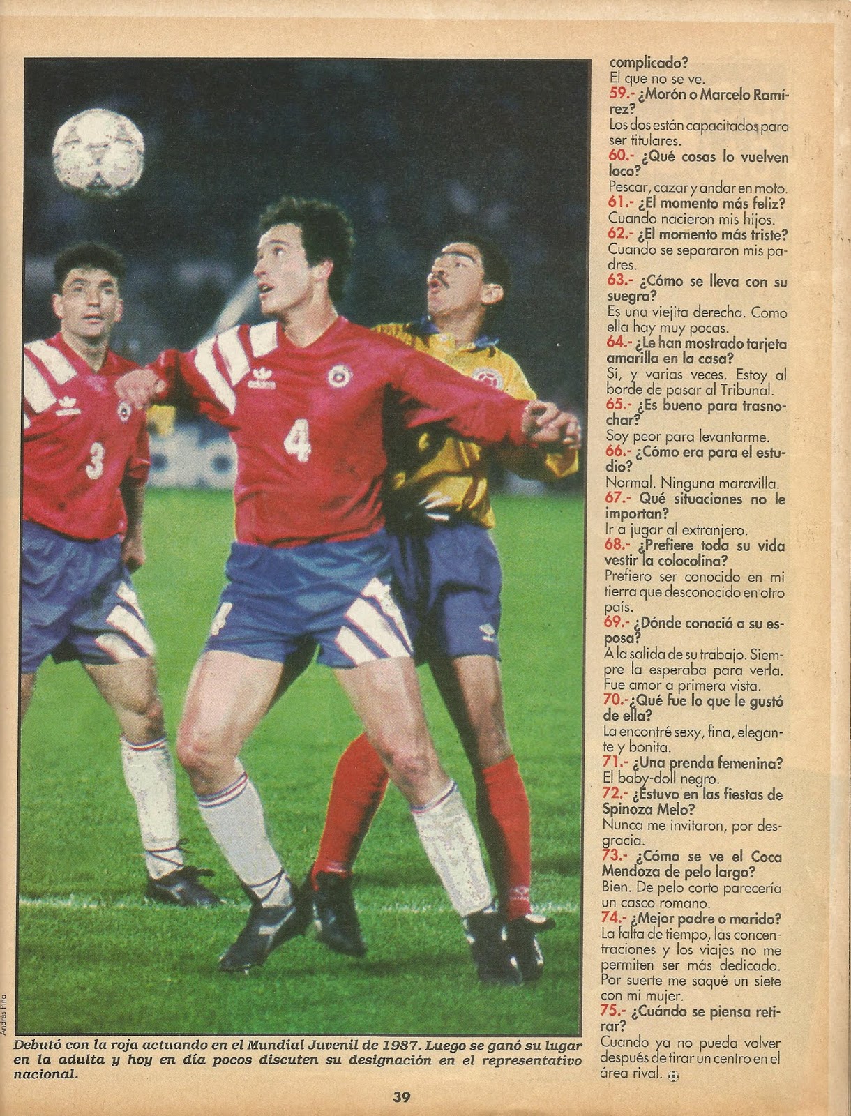 Partidos de la Roja: Javier Margas