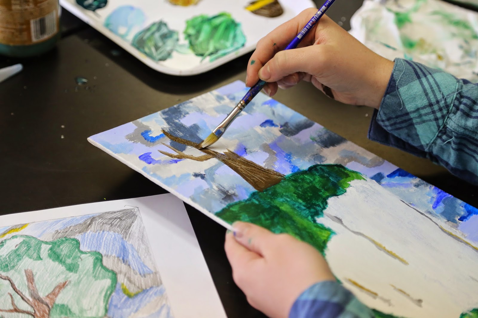 Grauer Art: Landscape painting, 7th Grade Art