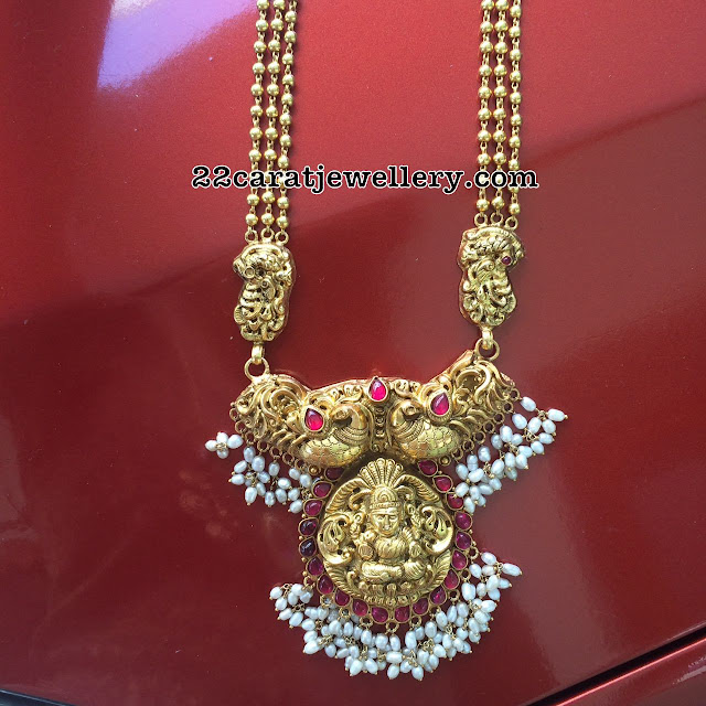 Peacock Lakshmi Long Chain in Silver - Jewellery Designs