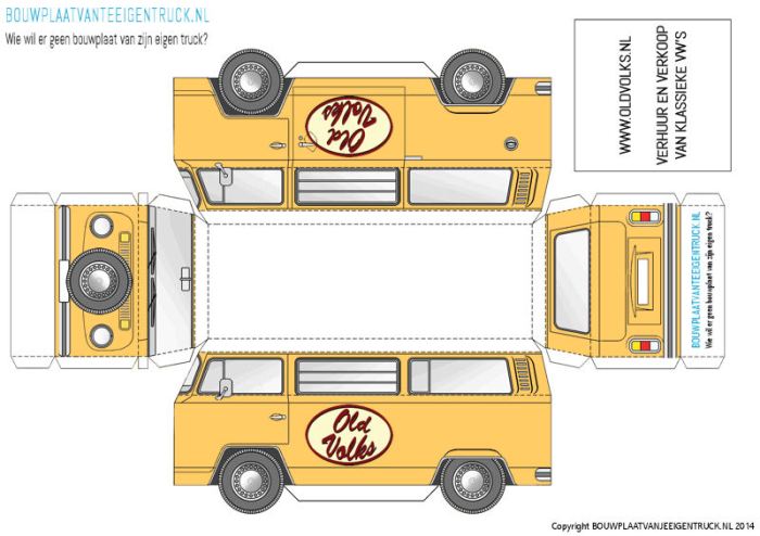 SP. Papel Modelismo: PaperCraft Volkswagen Kombi - Recorte e Cole Perua ...