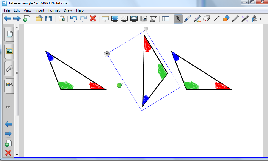 exzuberant: Demonstrating angle sum of triangle using an IWB
